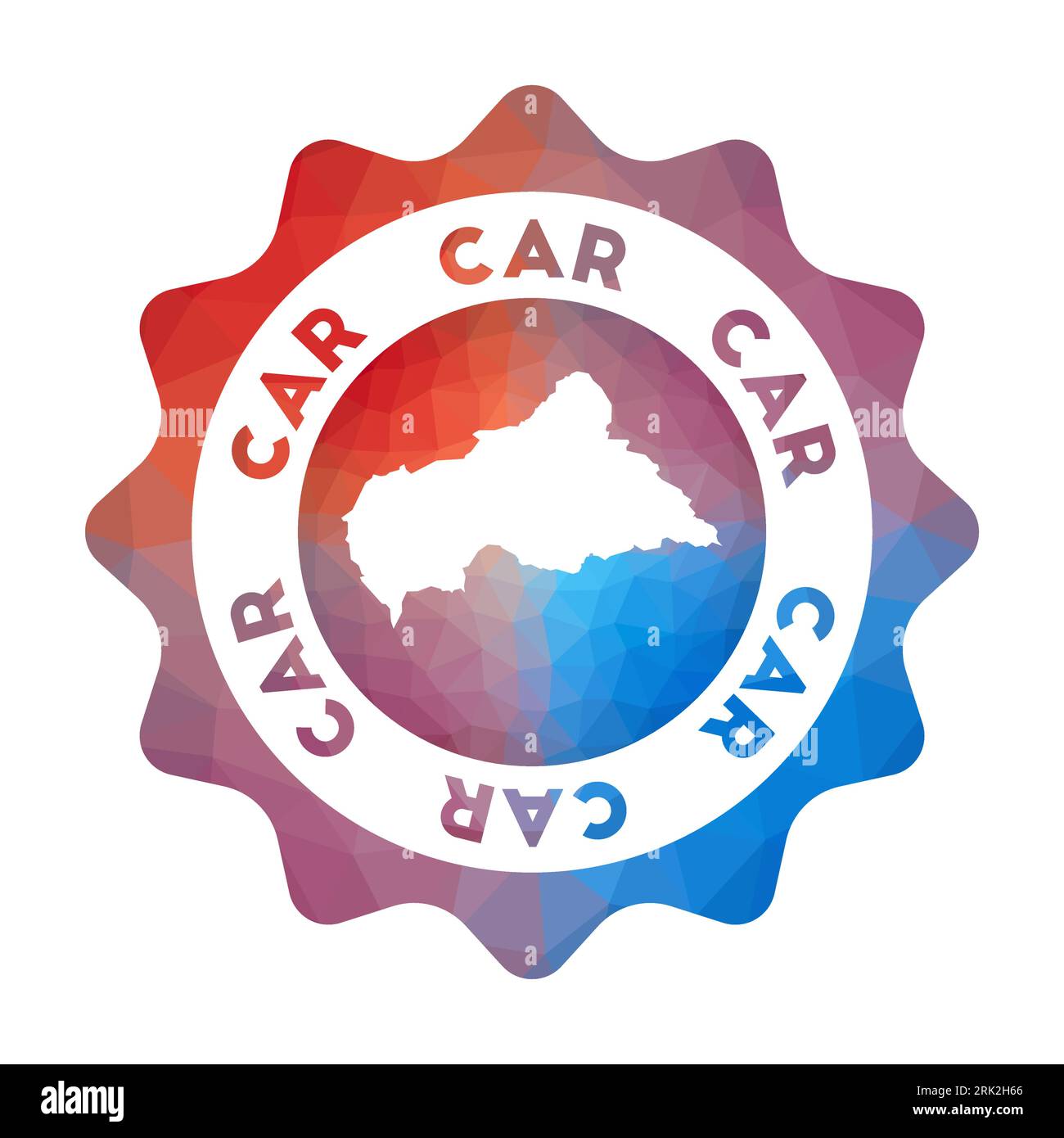 CAR low poly logo. Colorful gradient travel logo of the country in ...