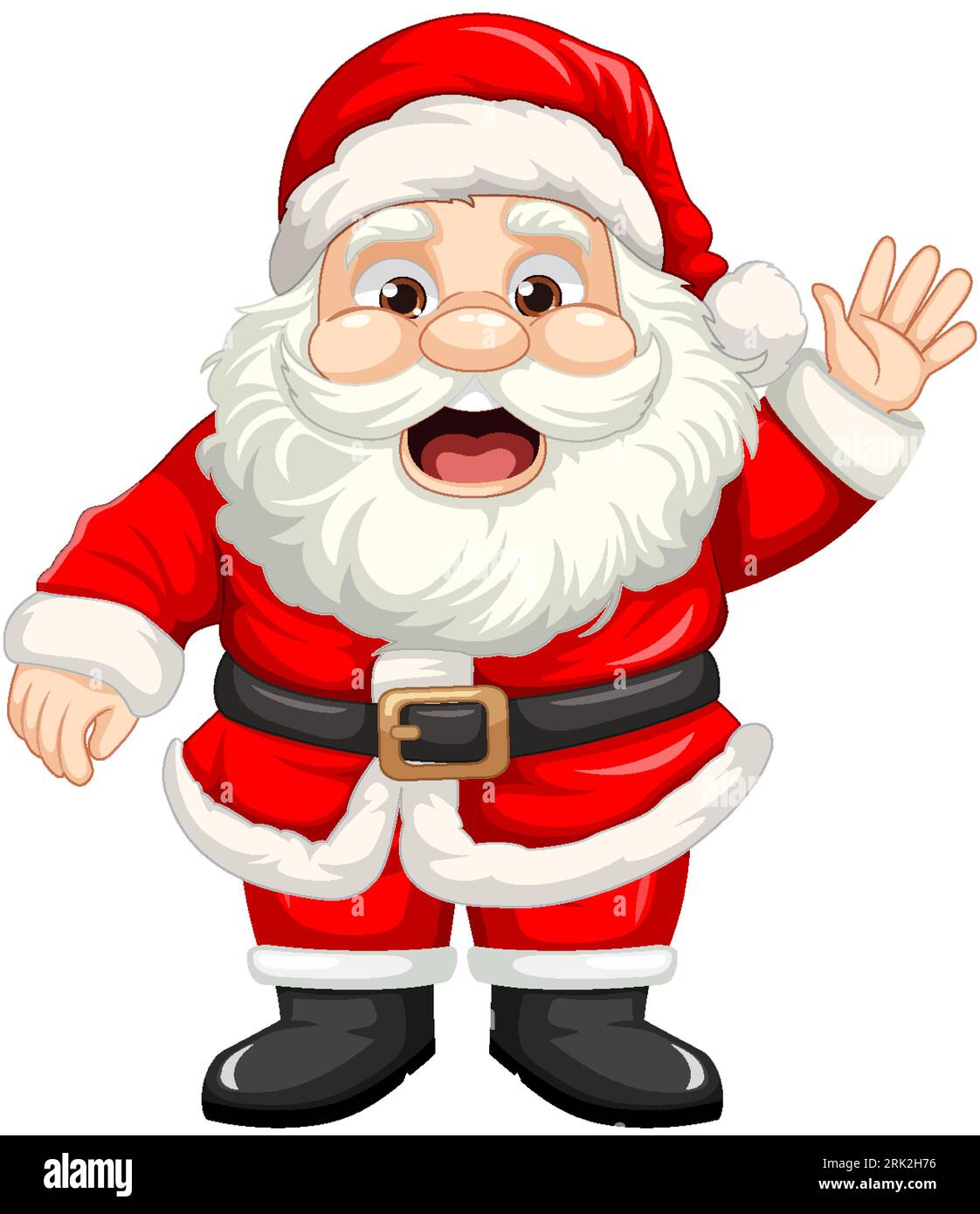 A cute and lively Santa Claus cartoon character spreading holiday cheer ...
