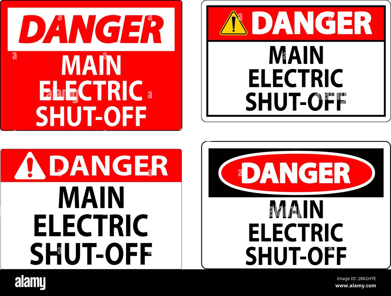 Danger Sign Main Electric Shut Off Stock Vector Image & Art - Alamy
