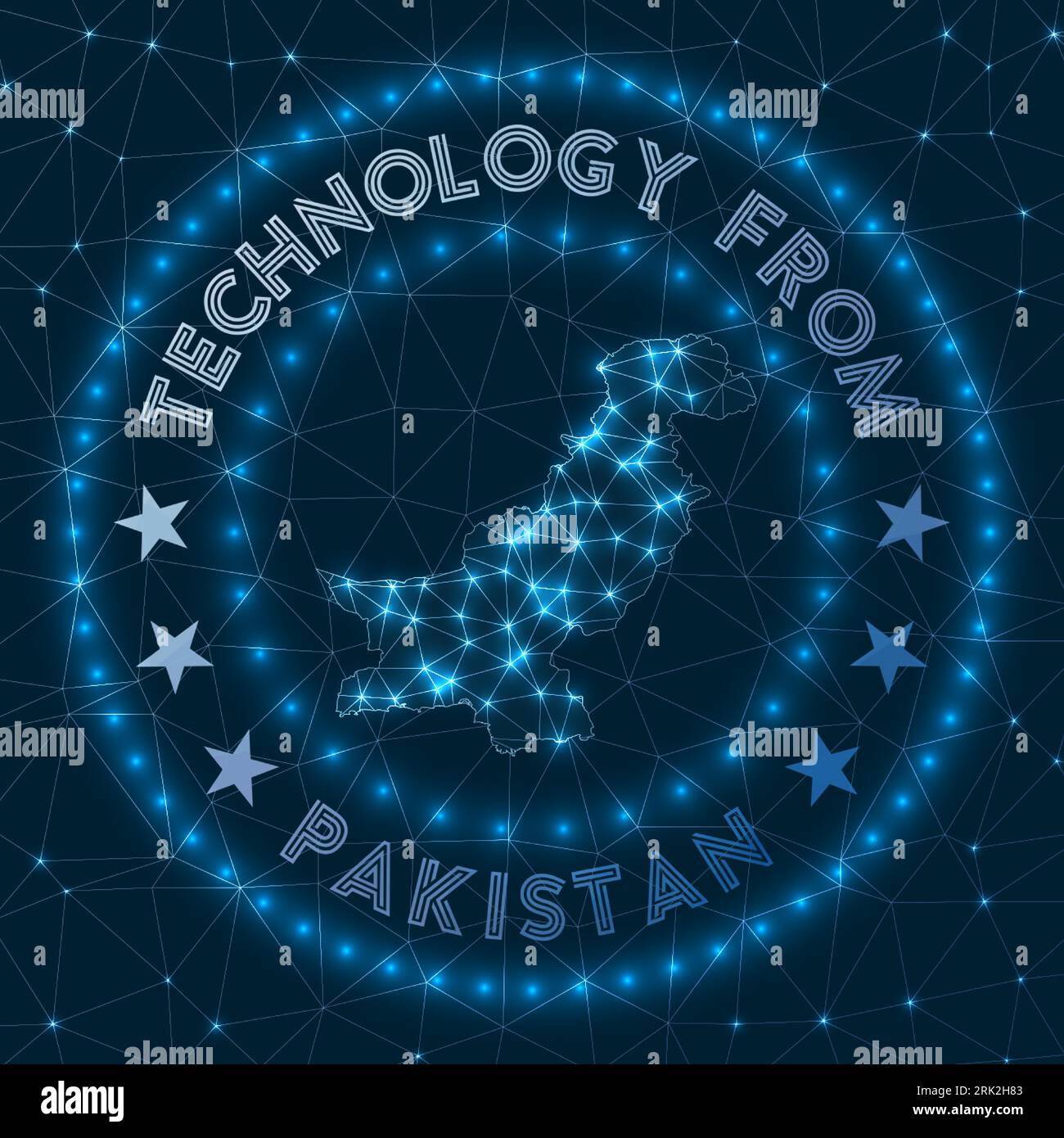 Technology From Pakistan. Futuristic geometric badge of the country ...