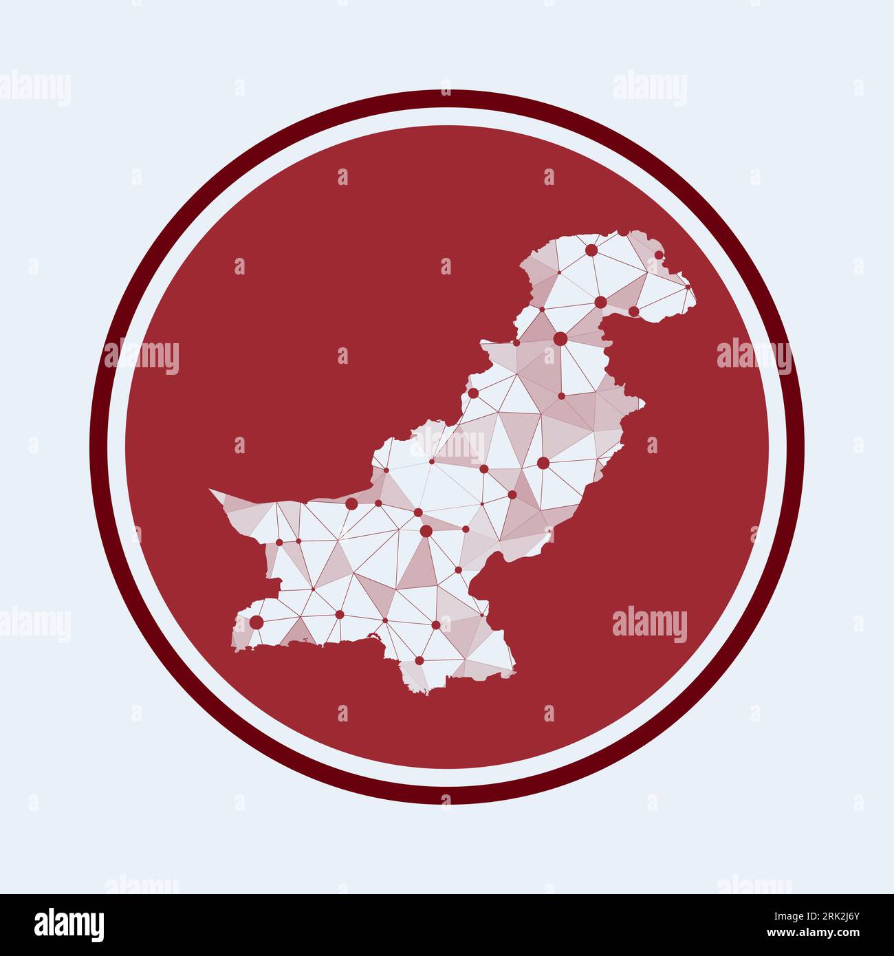 Pakistan icon. Trendy tech logo of the country. Geometric mesh round ...