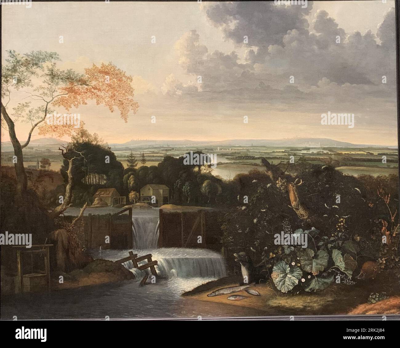 Landscape with watermill 1665 by Matthias Withoos Stock Photo - Alamy