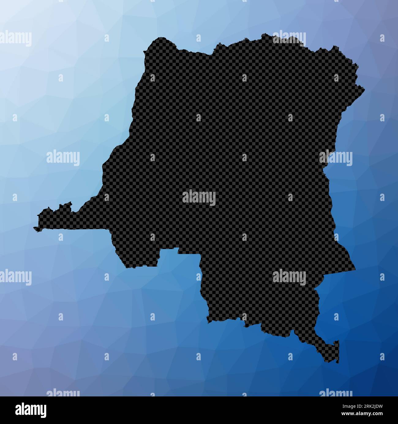 DR Congo geometric map. Stencil shape of DR Congo in low poly style ...