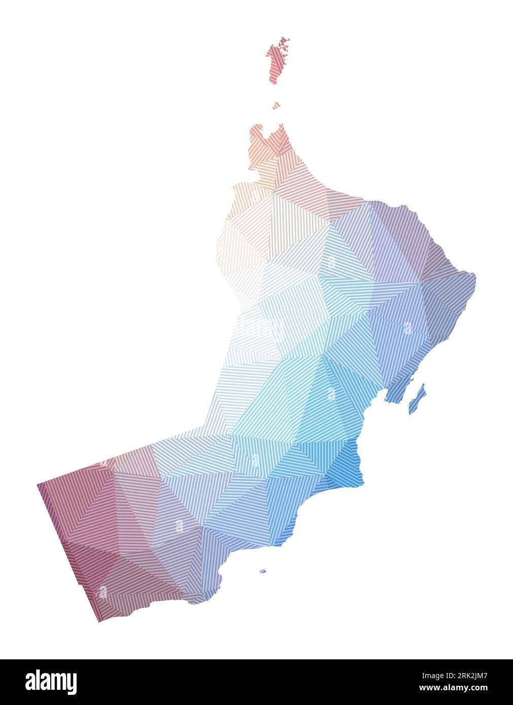 Map of Oman. Low poly illustration of the country. Geometric design ...