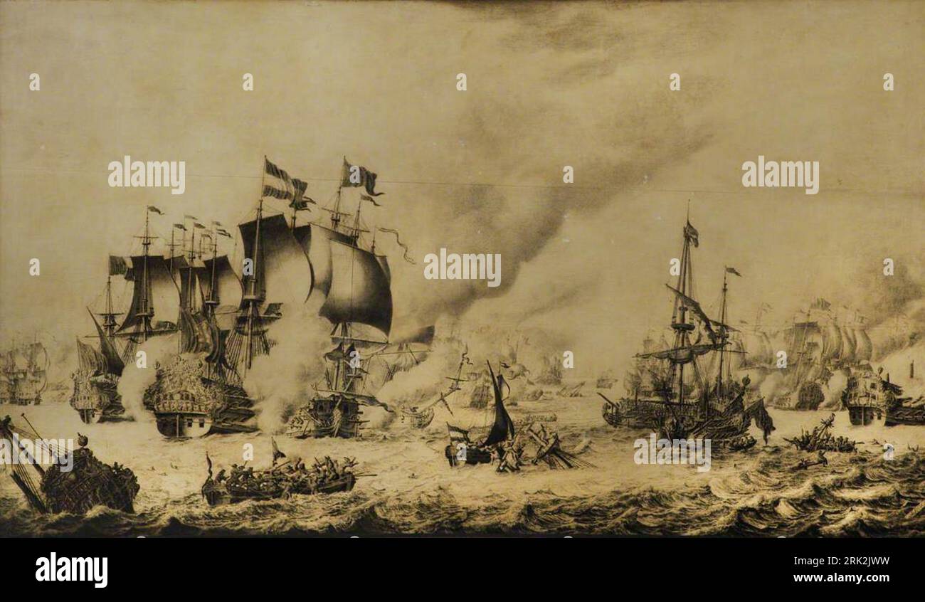 The Battle of Barfleur, 19 May 1692 by Adriaen van Salm Stock Photo - Alamy