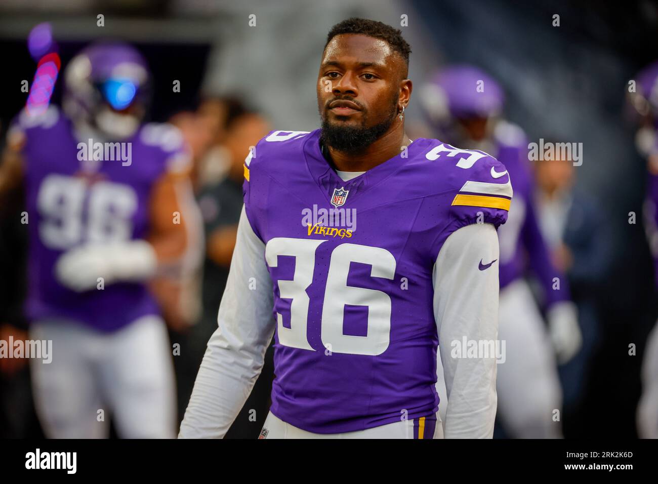 Minnesota Vikings cornerback NaJee Thompson warms up before a preseason ...
