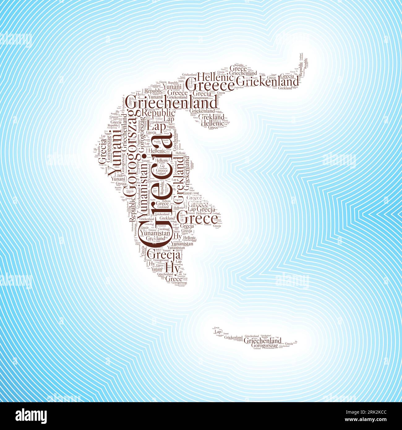 Greece shape formed by country name in multiple languages. Greece ...