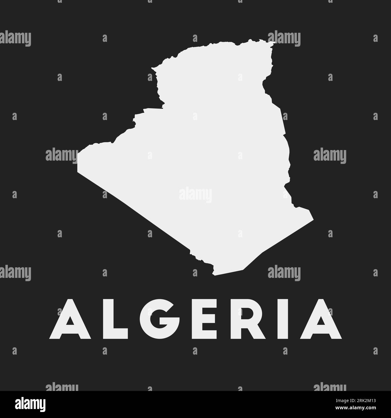 Algeria Icon Country Map On Dark Background Stylish Algeria Map With