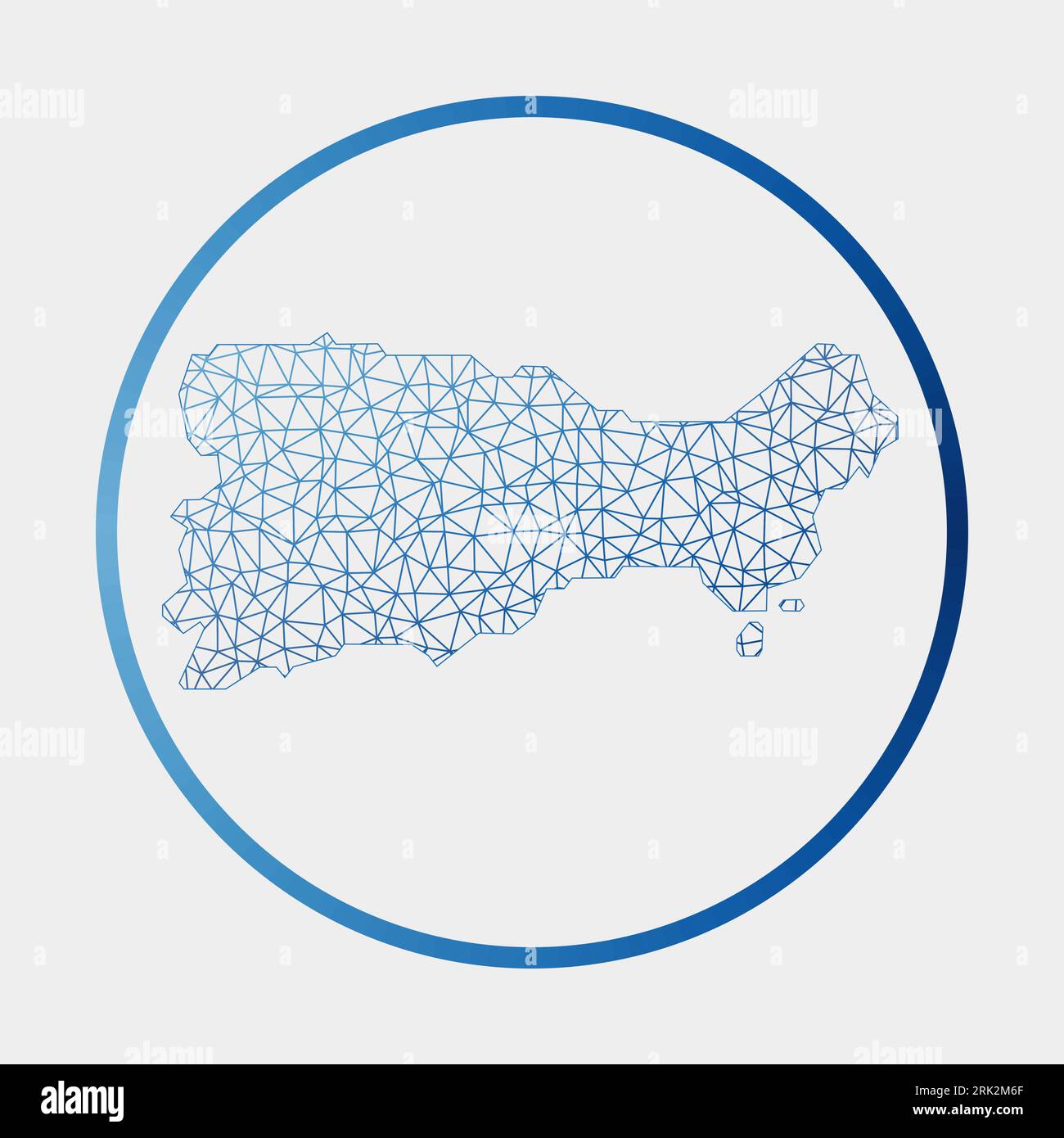Capri icon. Network map of the island. Round Capri sign with gradient ...