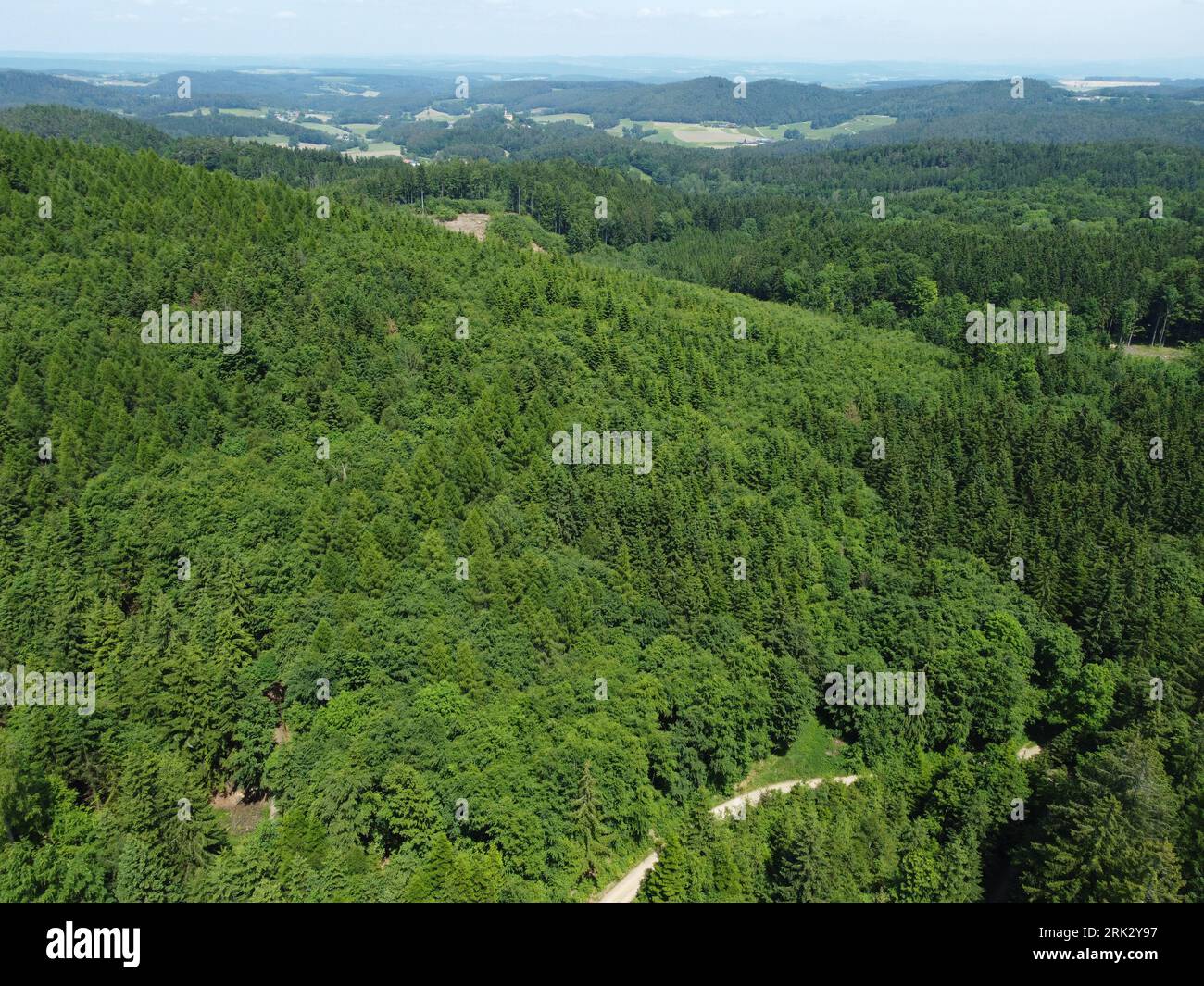 Aerial view of the Bavarian Forest near Falkenstein, Germany, bavaria ...