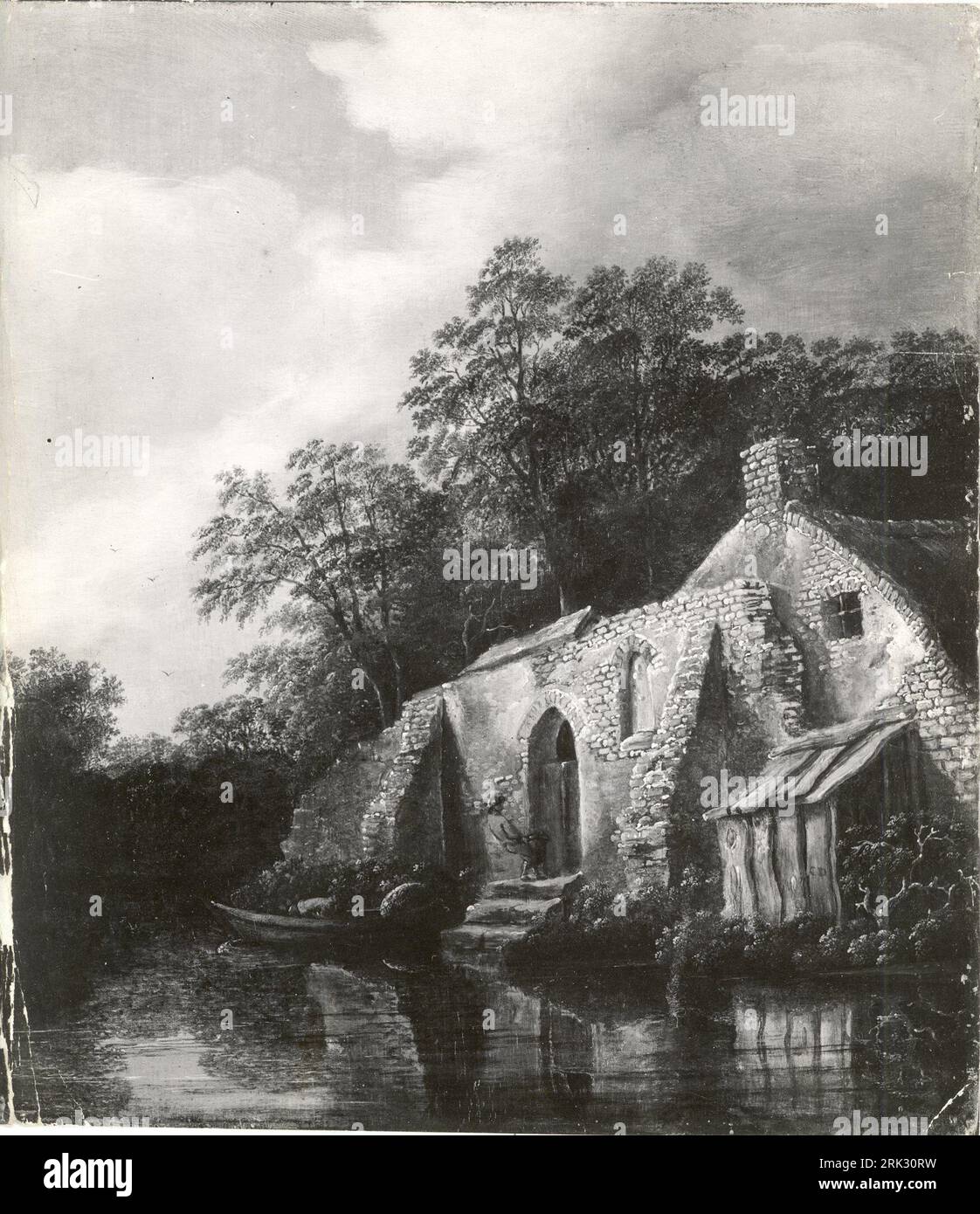 River landscape with farm on embankment circa 1645 by Cornelis Gerritsz ...