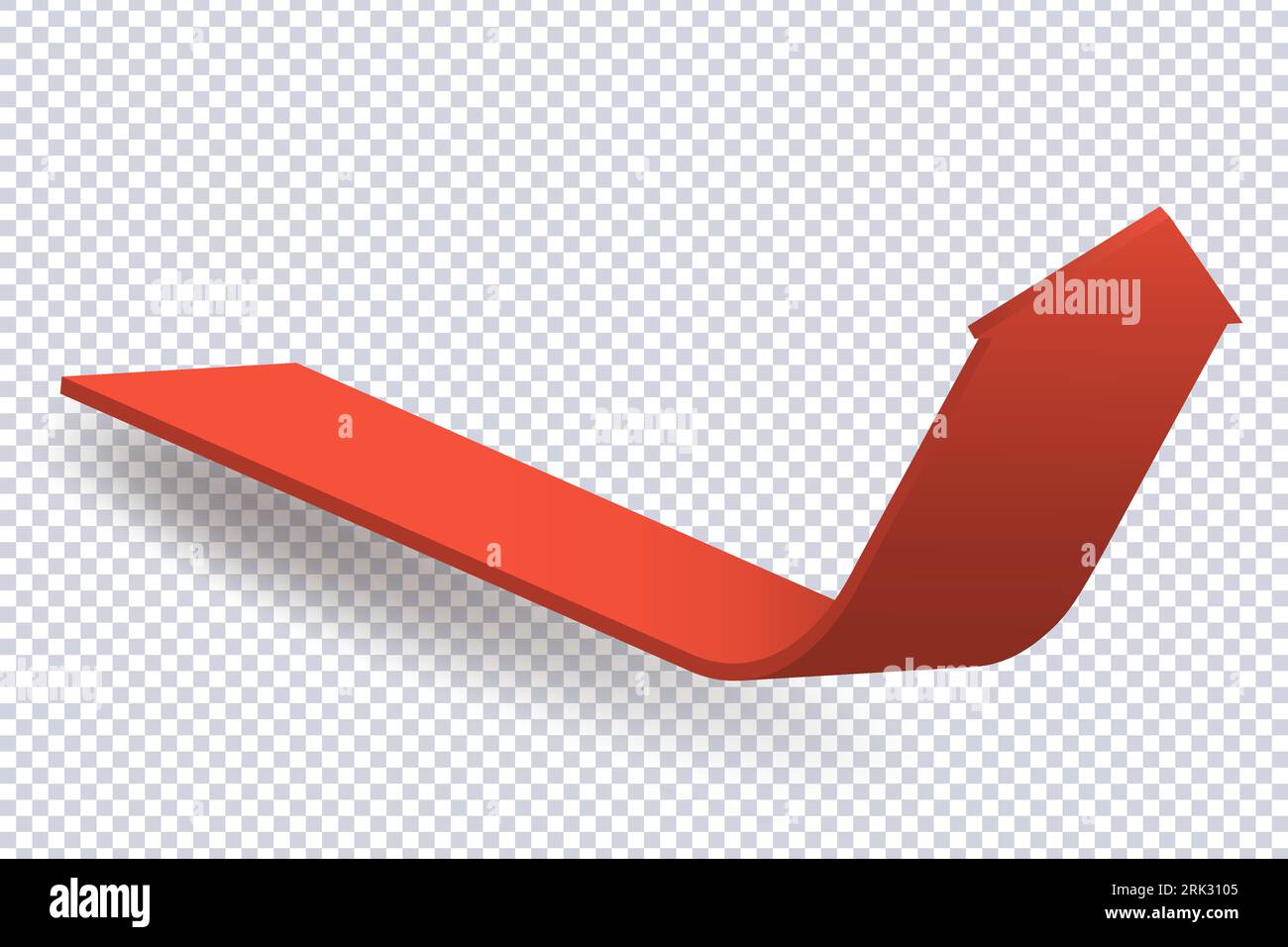 Abstract Curved Red Arrow. Market movements creative concept charts ...