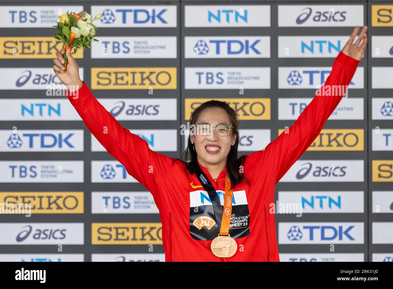 Budapest, Hungary. 23rd Aug, 2023. Bronze medalist Feng Bin of China ...