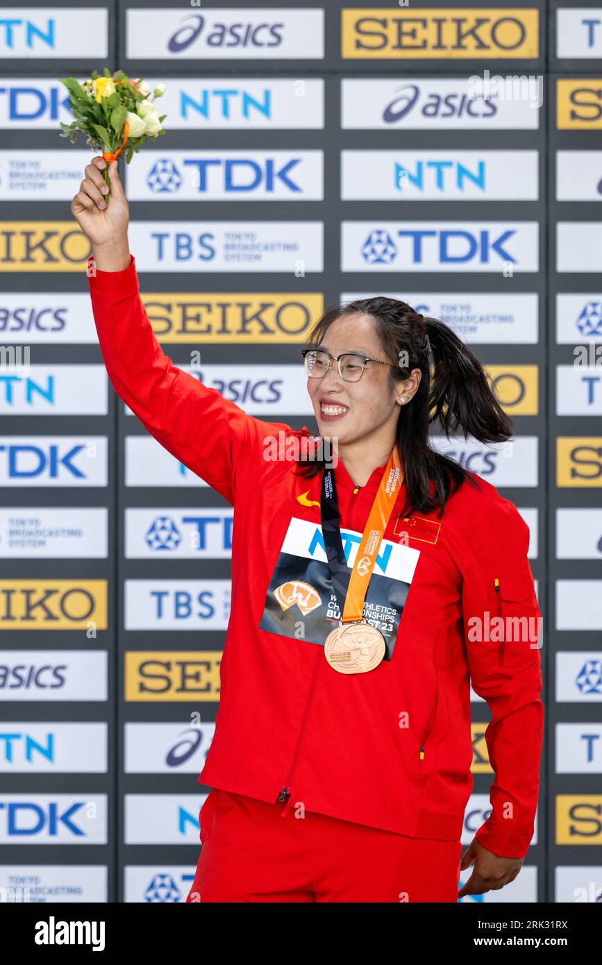 Budapest, Hungary. 23rd Aug, 2023. Bronze medalist Feng Bin of China ...