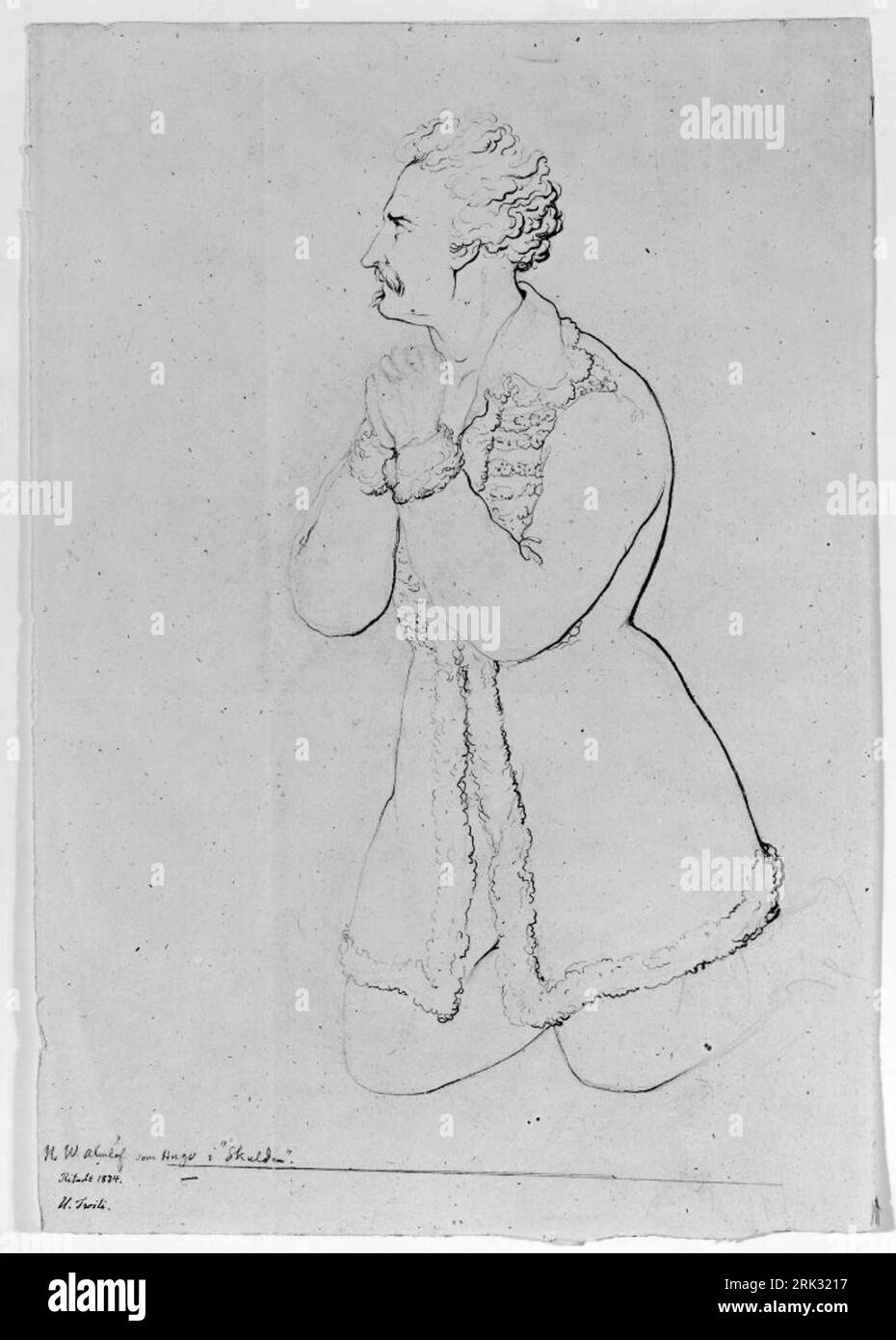 N.W. Almlöf som Hugo i "Skulden" 1834 by Uno Troili Stock Photo - Alamy