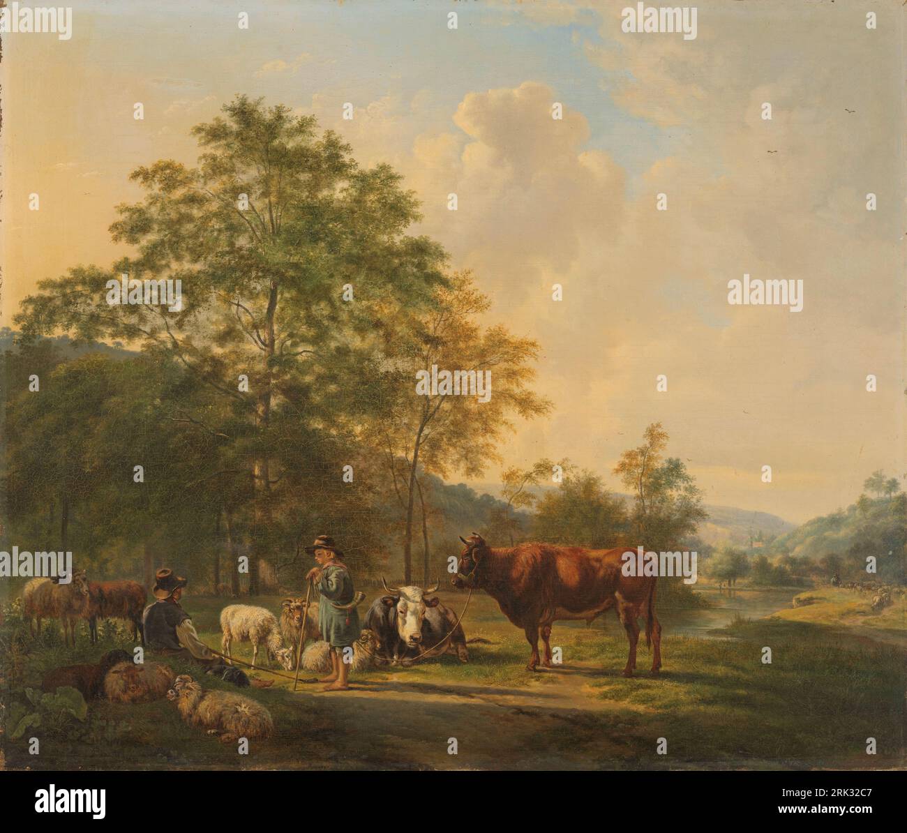 Hilly Landscape with Shepherd, Drover and Cattle between 1815 and 1839 ...
