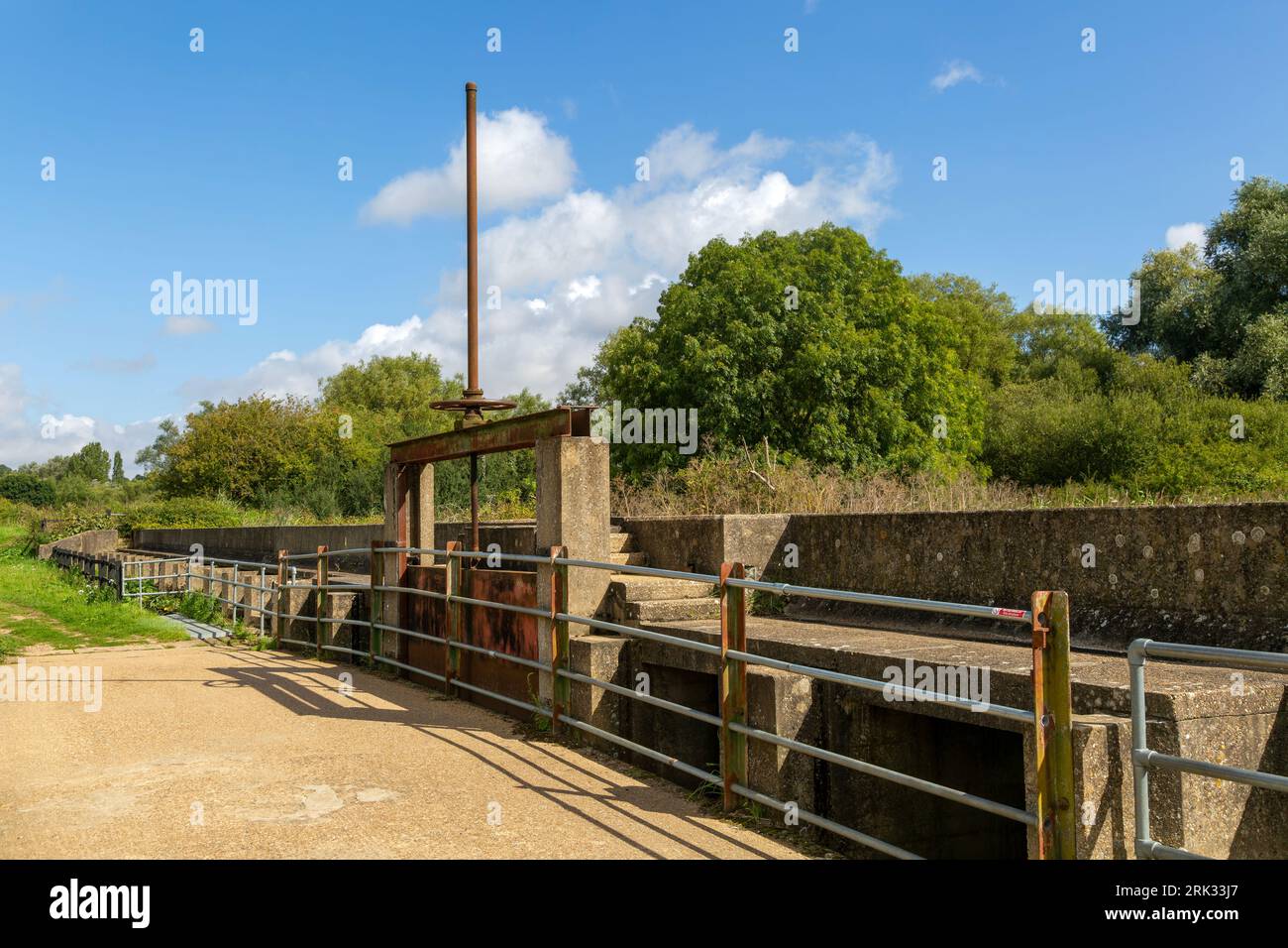 56 Gates flood defence barrier River Stour, near Flatford, East ...