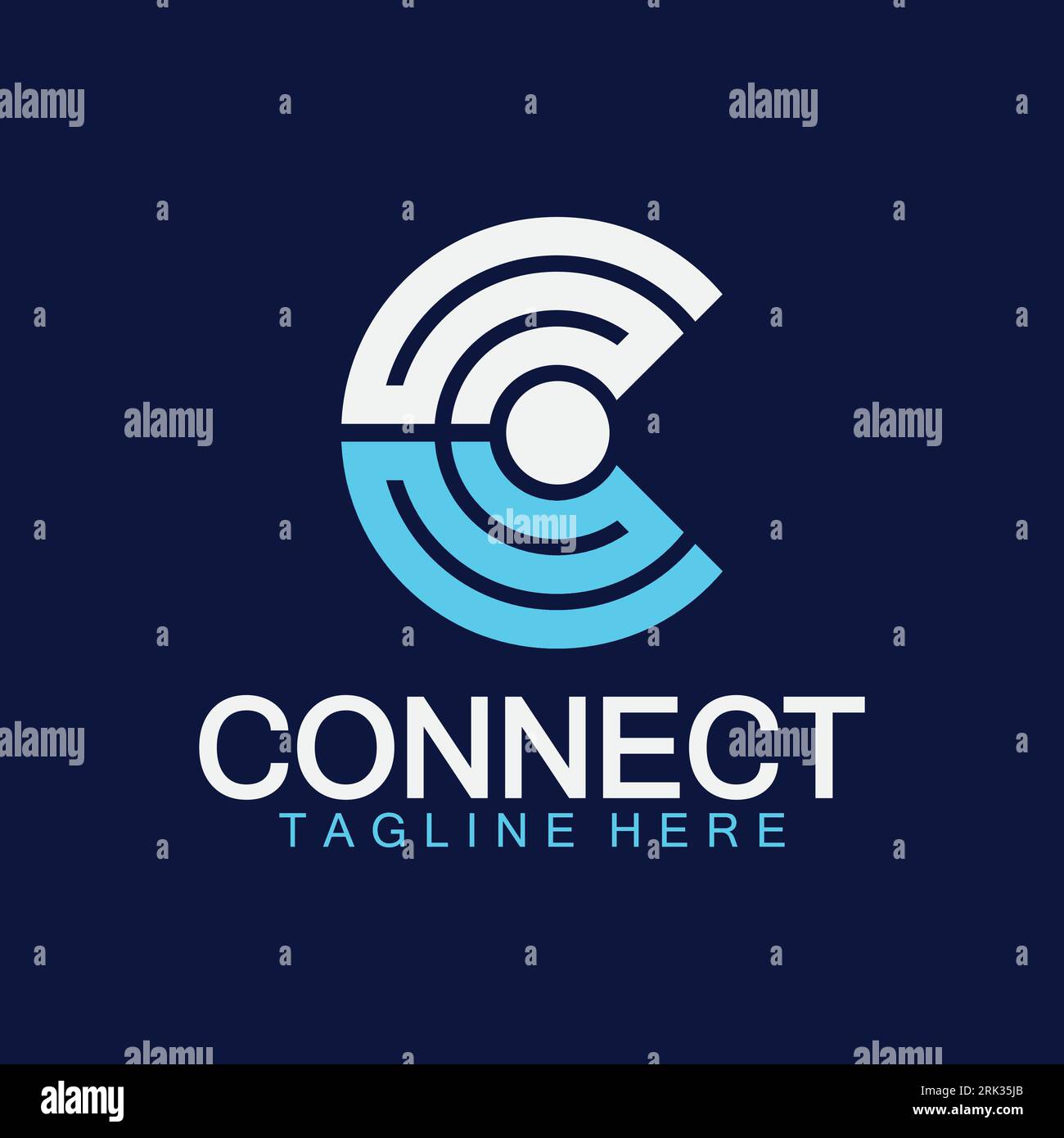 Letter c connection logo with signal design vector illustration Stock ...