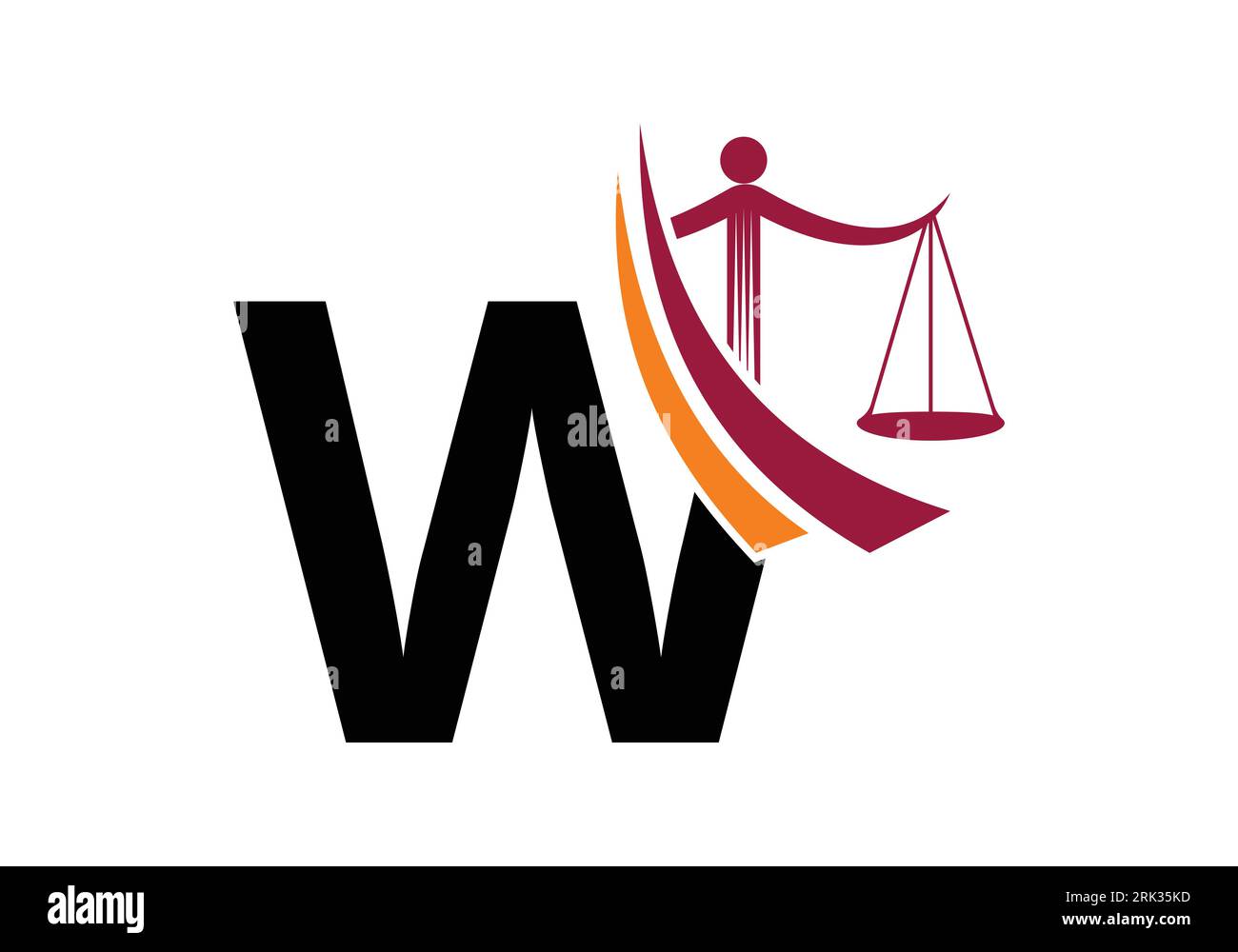 Initial W monogram alphabet with law scale sign symbol. Lawyer And ...