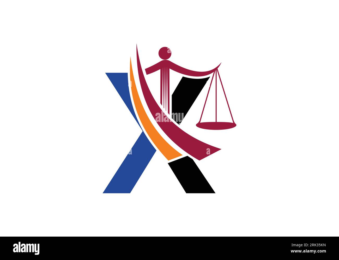 Initial X monogram alphabet with law scale sign symbol. Lawyer And ...