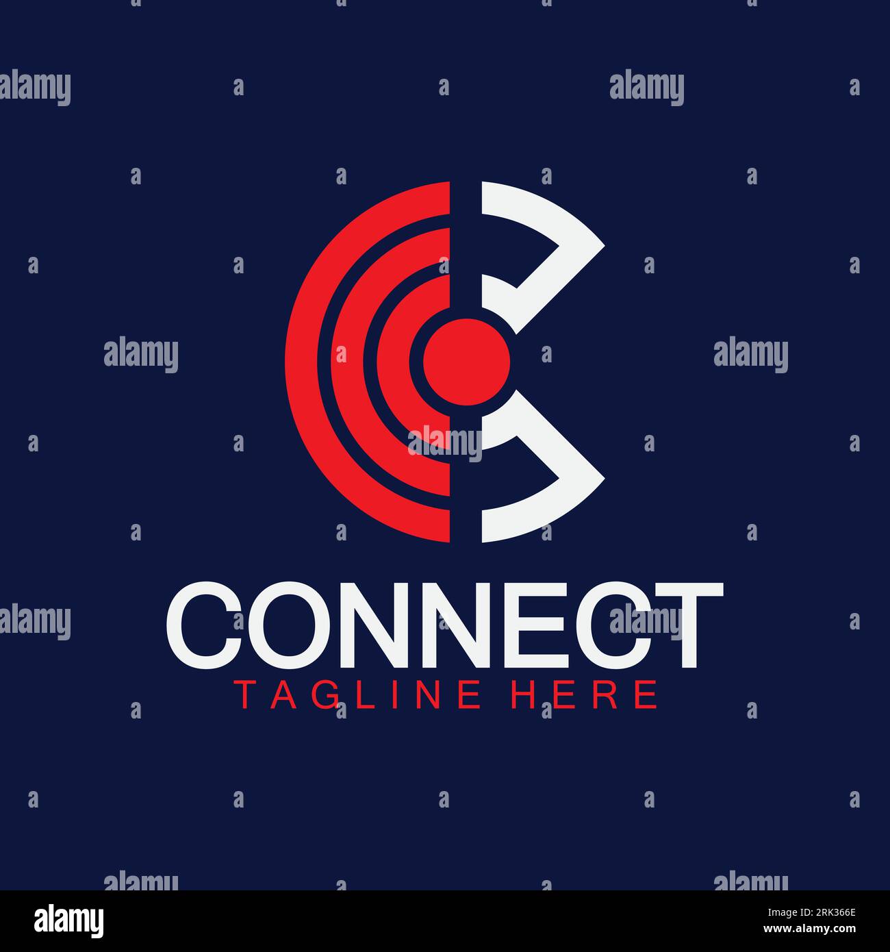 Letter c connection logo with signal design vector illustration Stock ...