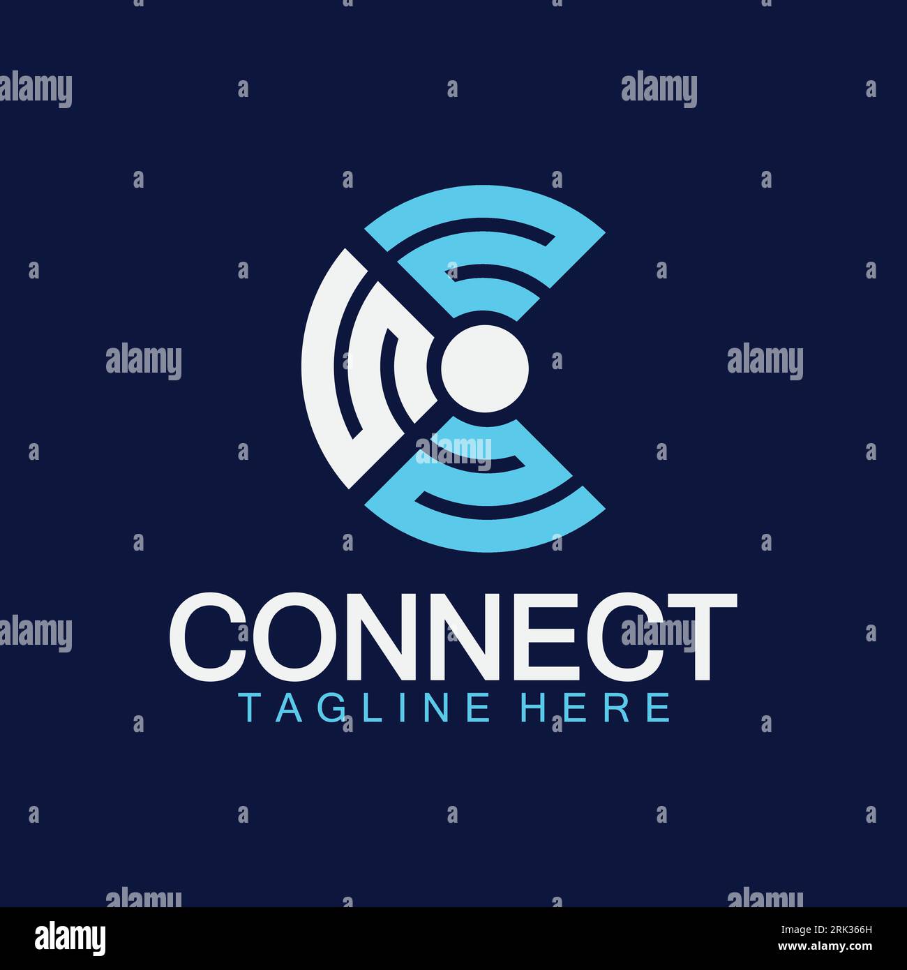 Letter c connection logo with signal design vector illustration Stock ...