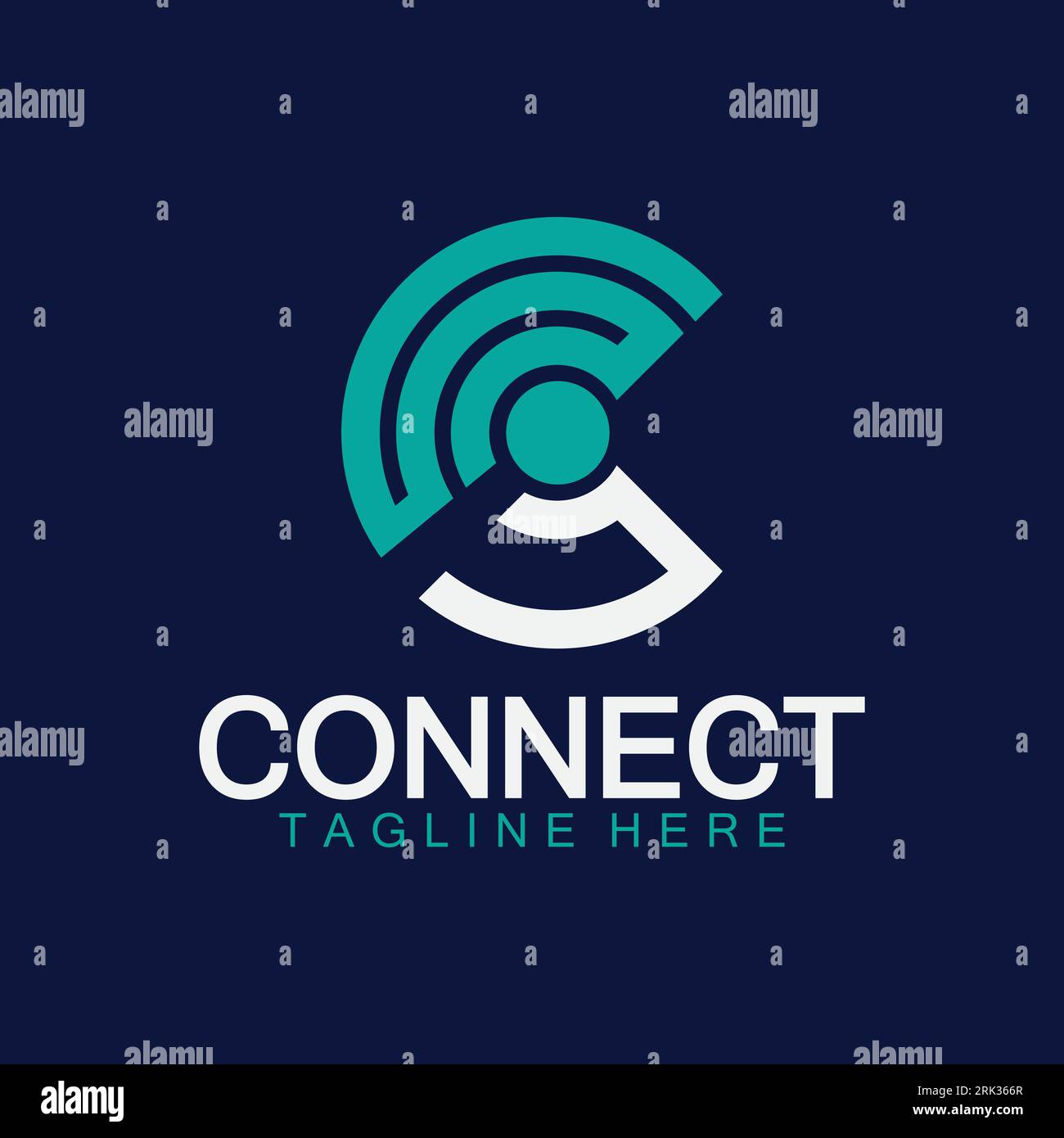 Letter c connection logo with signal design vector illustration Stock ...