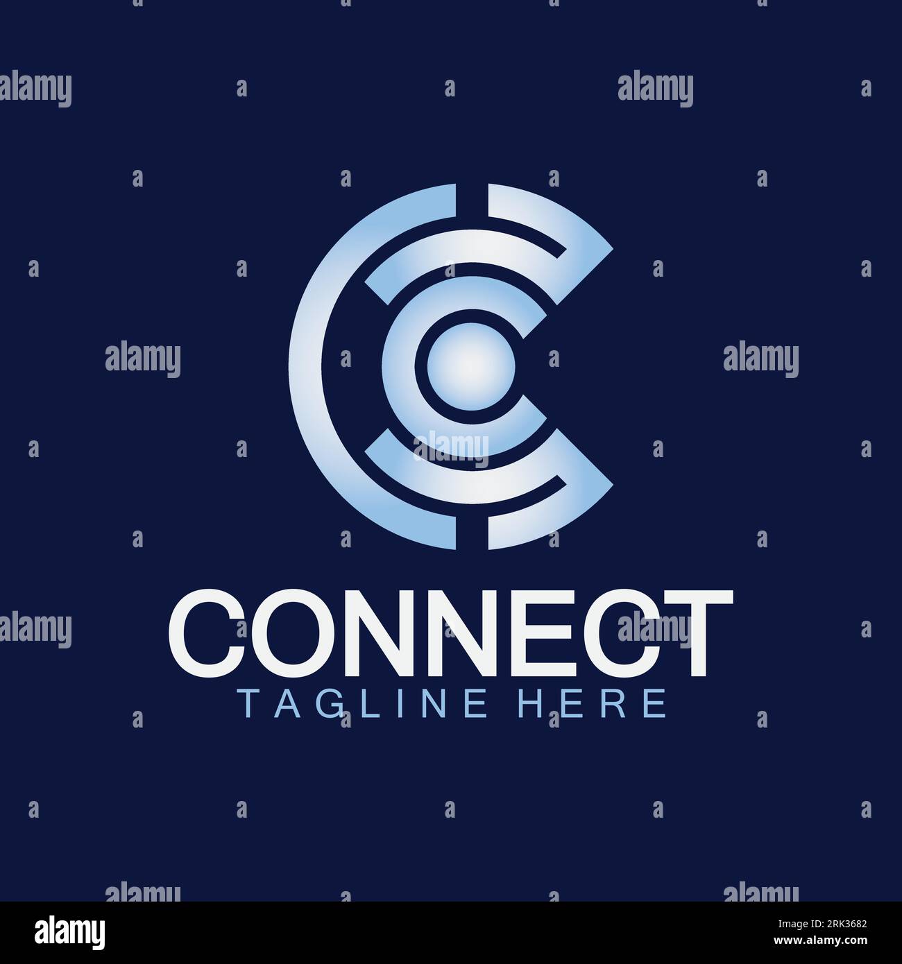 Letter c connection logo with signal design vector illustration Stock ...