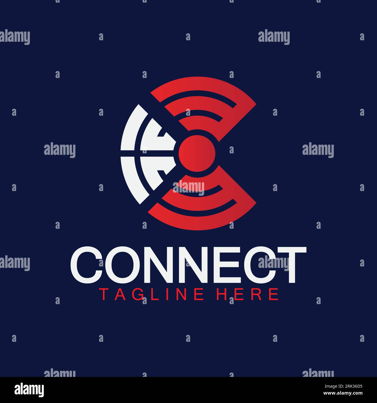 Letter c connection logo with signal design vector illustration Stock ...