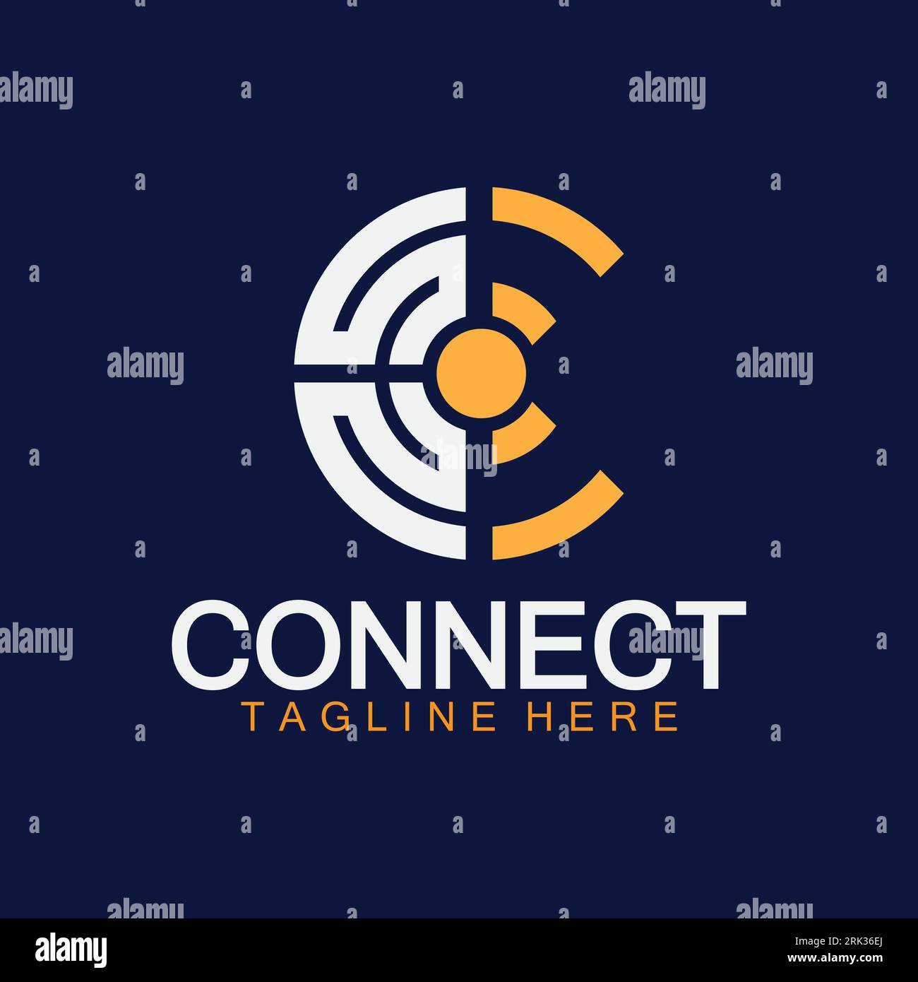 Letter c connection logo with signal design vector illustration Stock ...