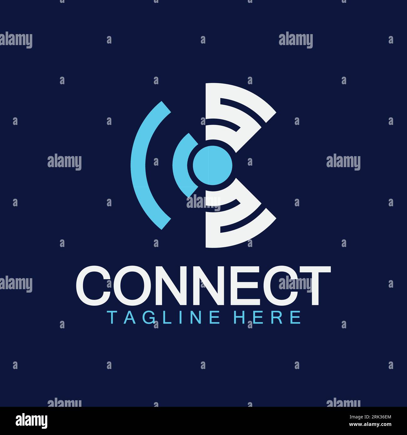 Letter c connection logo with signal design vector illustration Stock ...