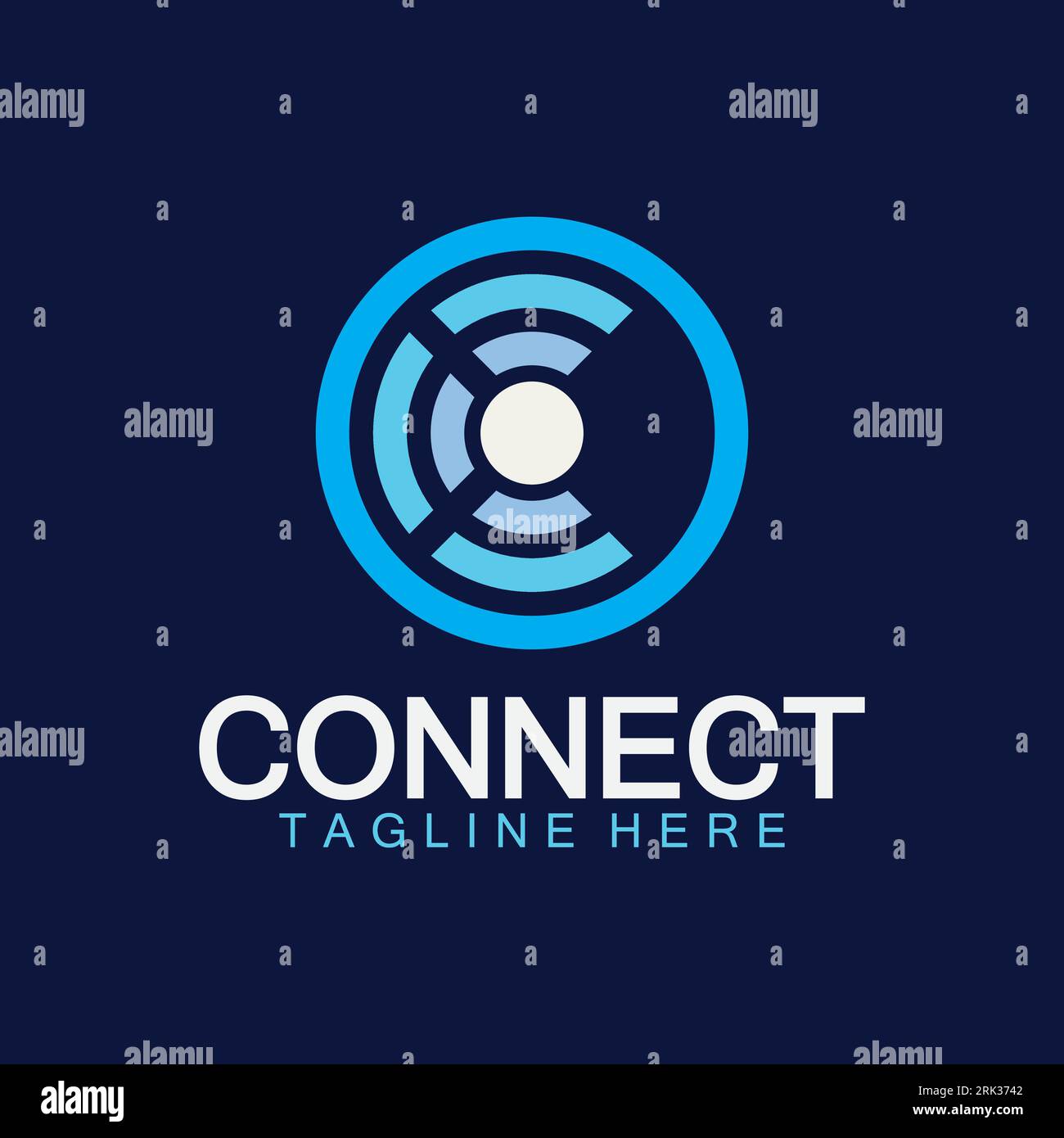 Letter c connection logo with signal design vector illustration Stock ...