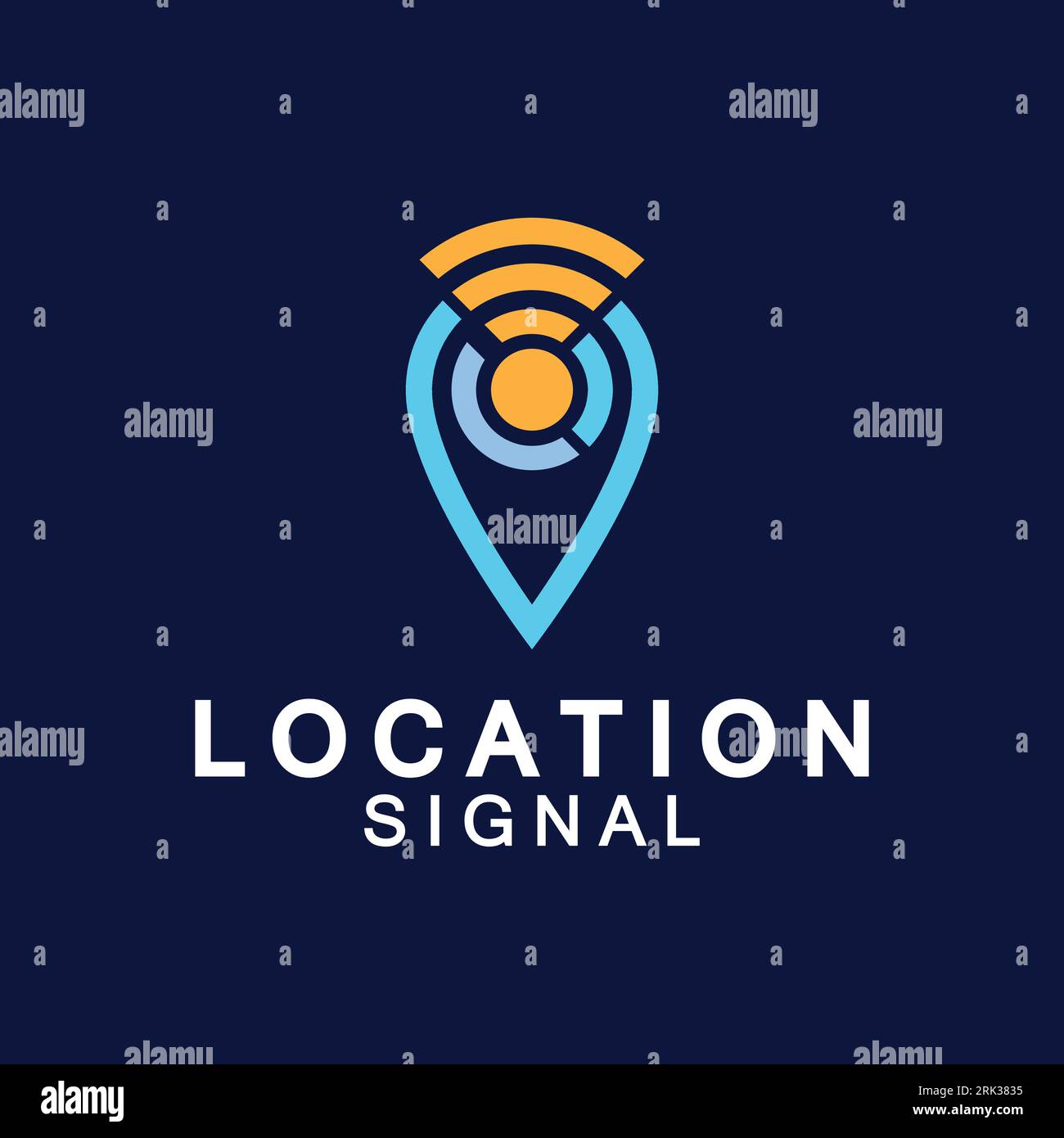Pointer map with wifi internet signal location connection icons logo ...