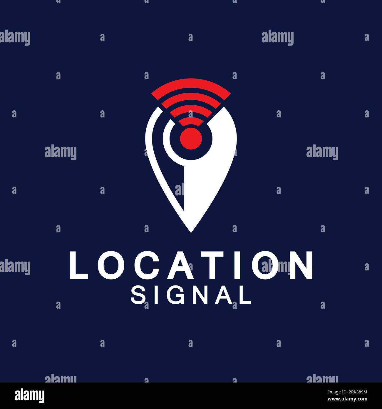 Pointer map with wifi internet signal location connection icons logo ...