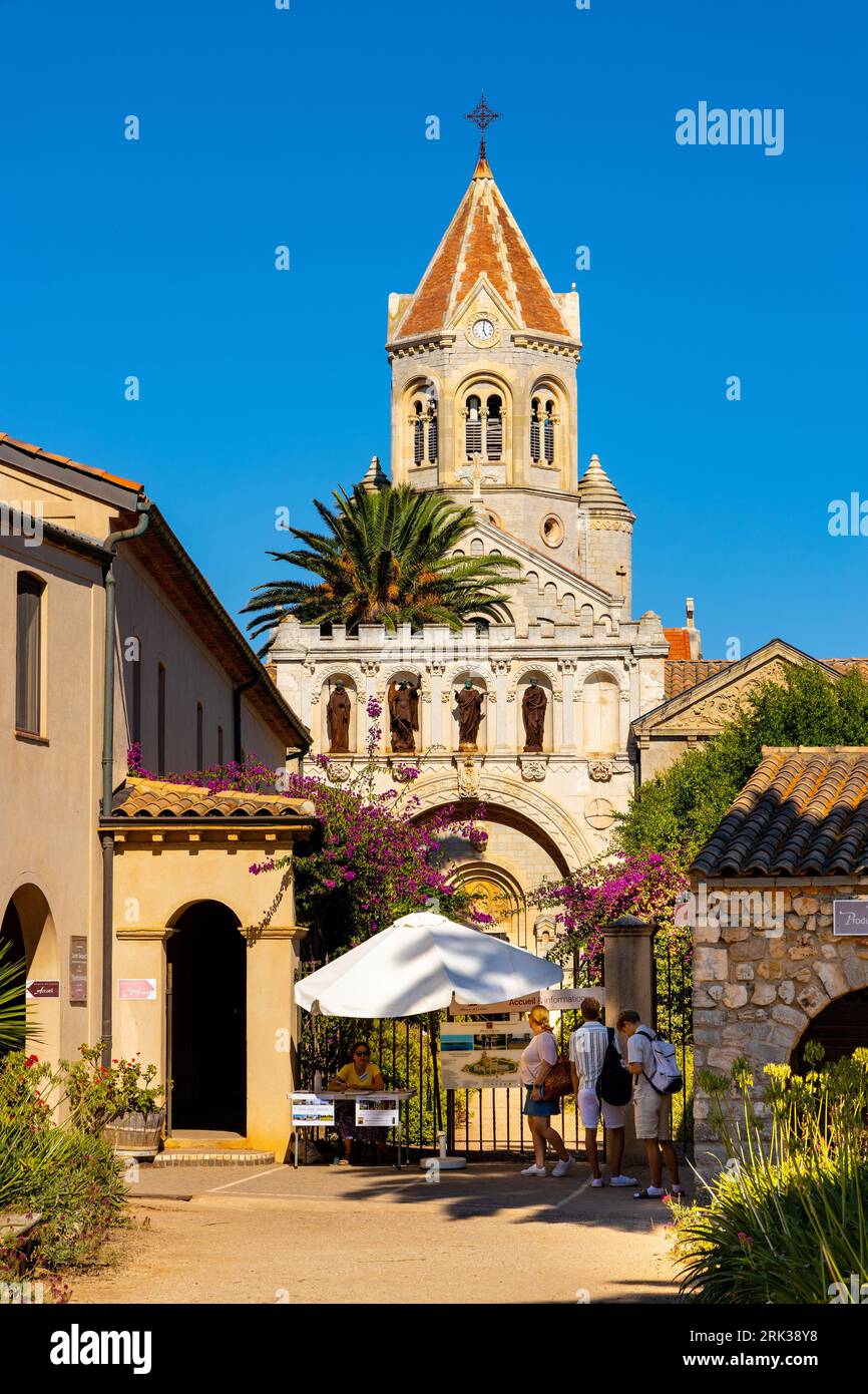 Cannes, France - July 31, 2022: Abbaye de Lerins monastery with Saint ...
