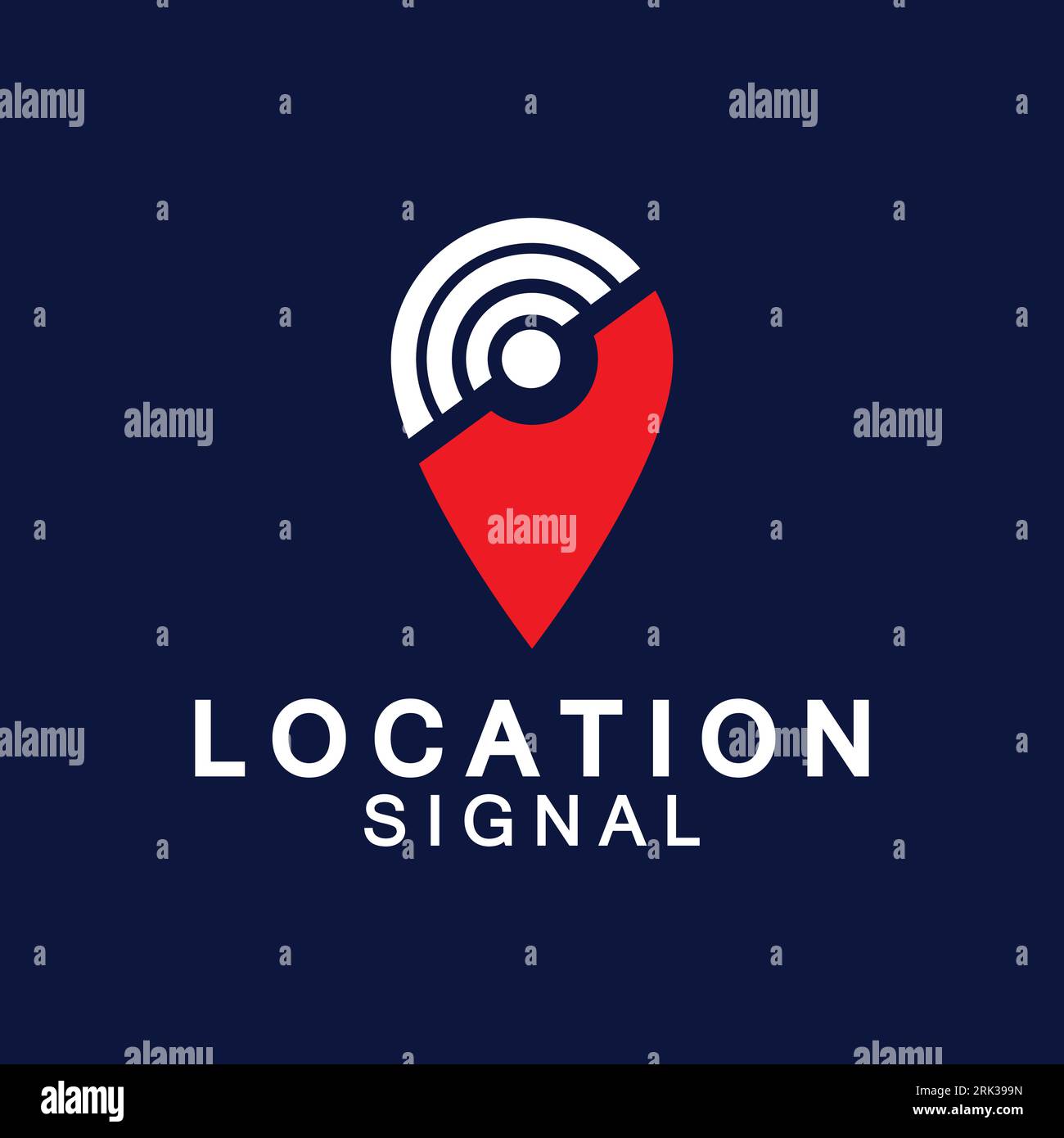 Pointer map with wifi internet signal location connection icons logo ...
