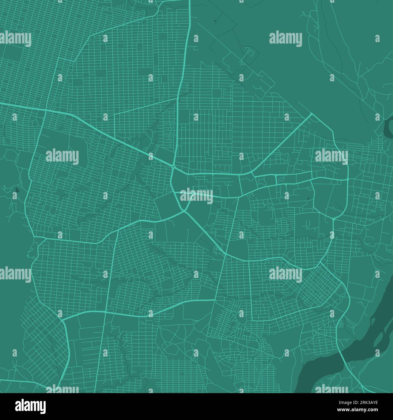 Detailed map poster of Juba, South Sudan city administrative area ...