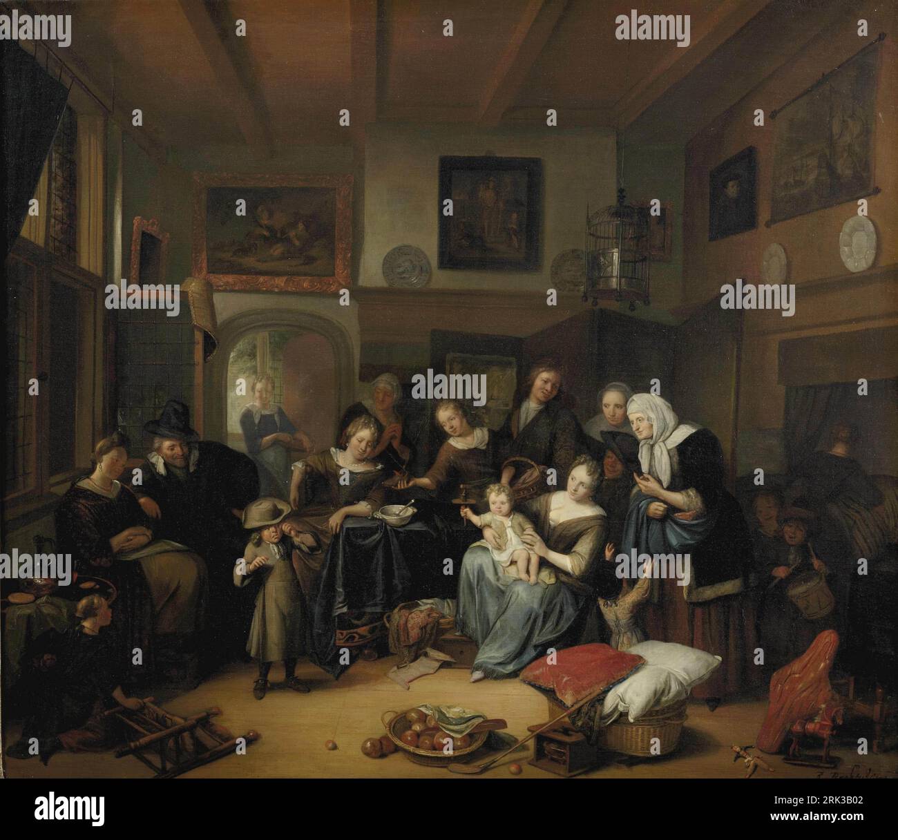 The Eve of Saint Nicholas circa 1690s by Richard Brakenburgh Stock ...