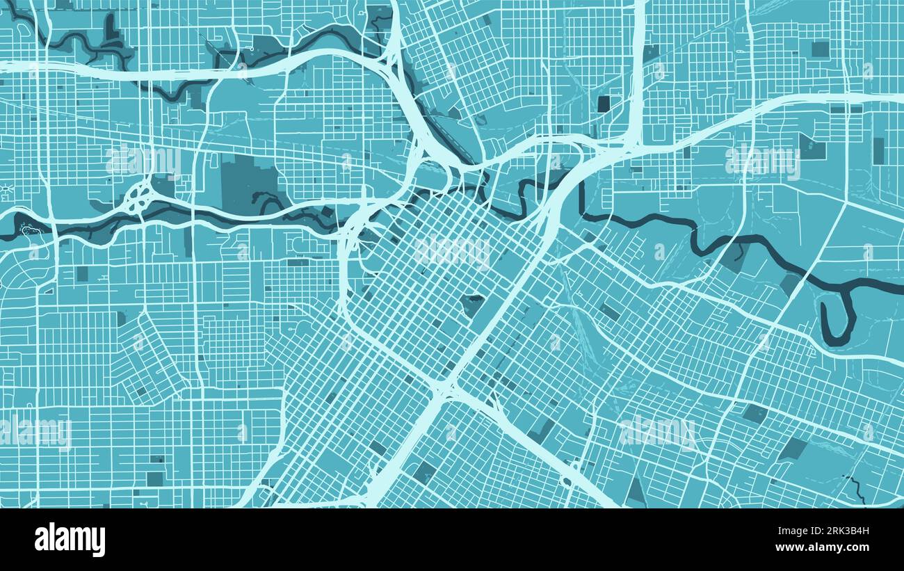 Houston map, blue streetmap poster of USA city Stock Vector Image & Art ...