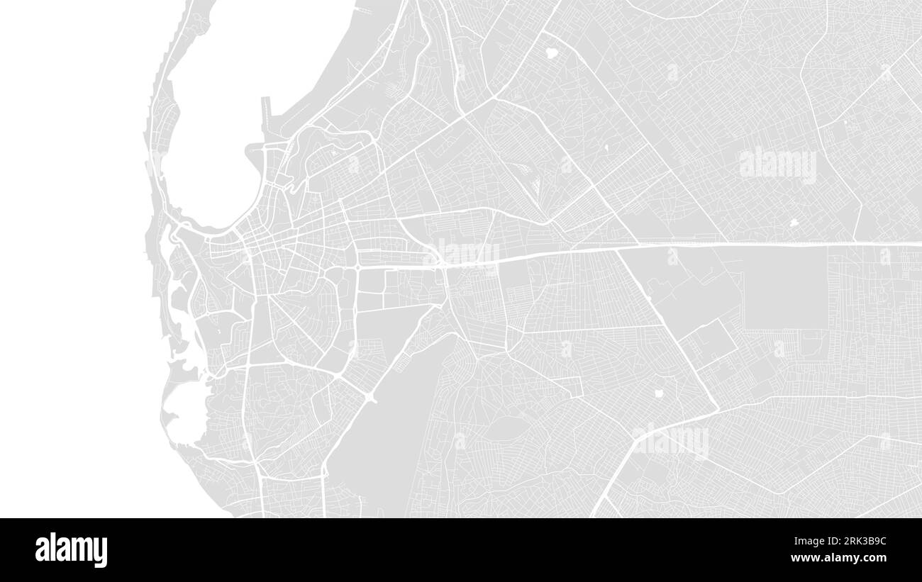 Background Luanda map, Angola, white and light grey city poster. Vector ...