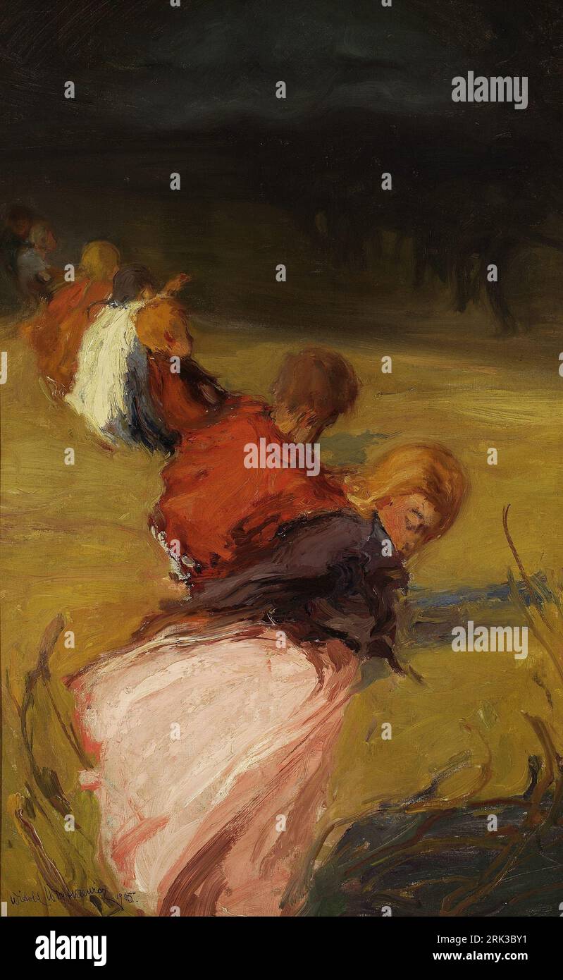 Children surprised by a storm – Procession of children 1900s by Witold ...