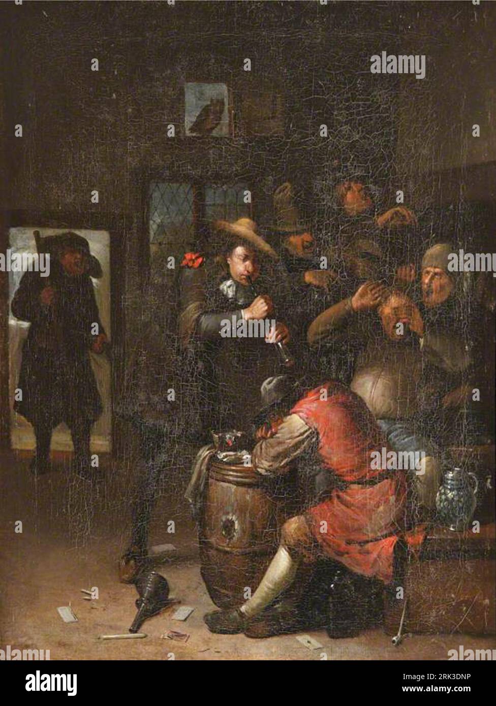 Men Carousing and a Man playing a Flute 1675 by Egbert van Heemskerck ...