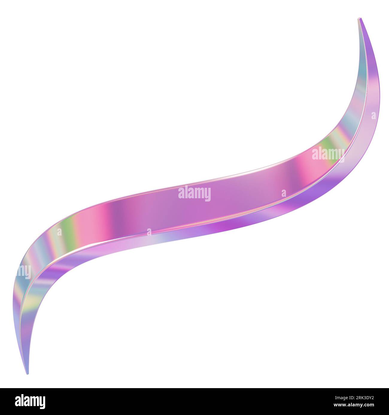 3D glass iridescent abstract shape illustration. Fluid design element ...