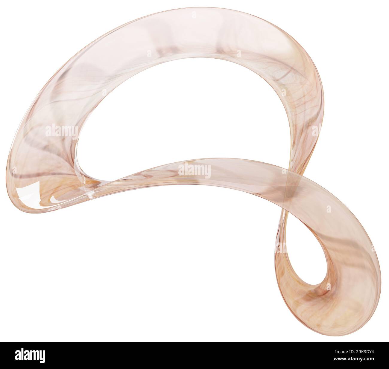 3D beige glass abstract shape illustration. Transparent design element ...