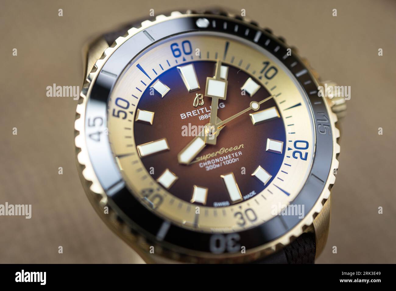 Photographs of the 2022 Breitling SuperOcean Bronze 44mm, reference ...
