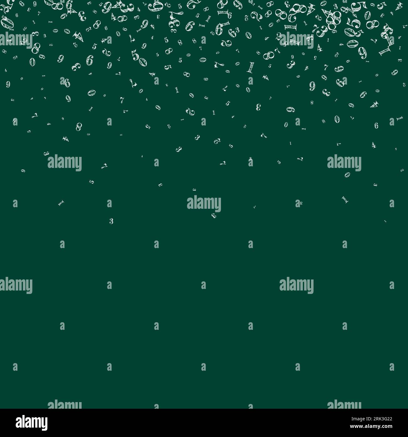 School math notebook cover. White chalk numbers floating in the air ...