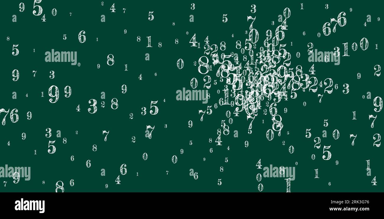 Flying digits and numbers. School math notebook cover. Back to school ...