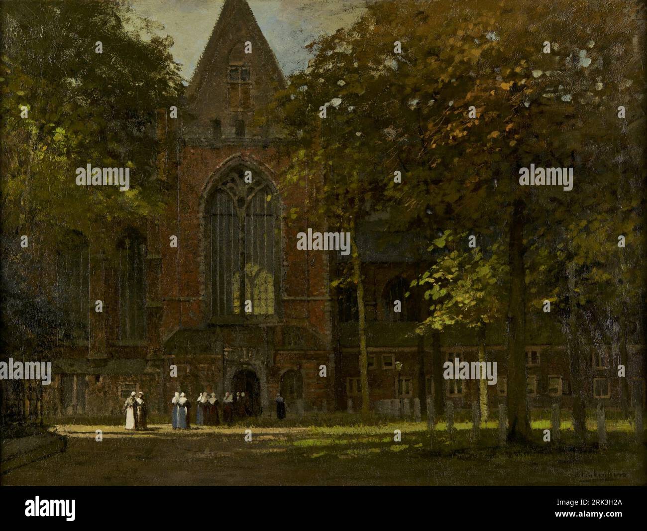 Gezicht op het Grote Kerkplein in Dordrecht between 1880 and 1920 by ...