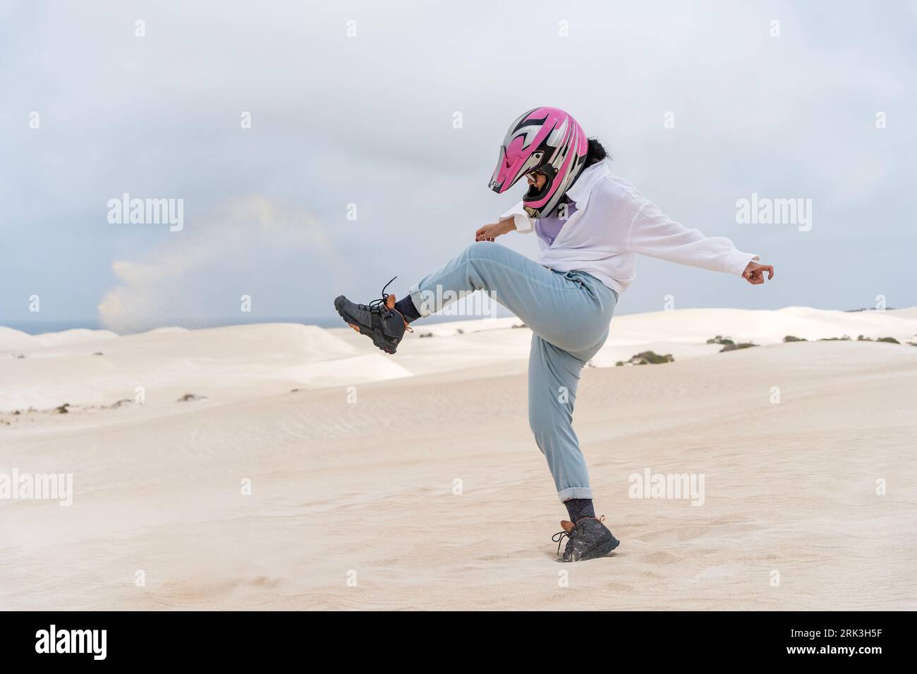 Sand kicking action shot. Lancelin Sand Dunes, Western Australia Stock ...