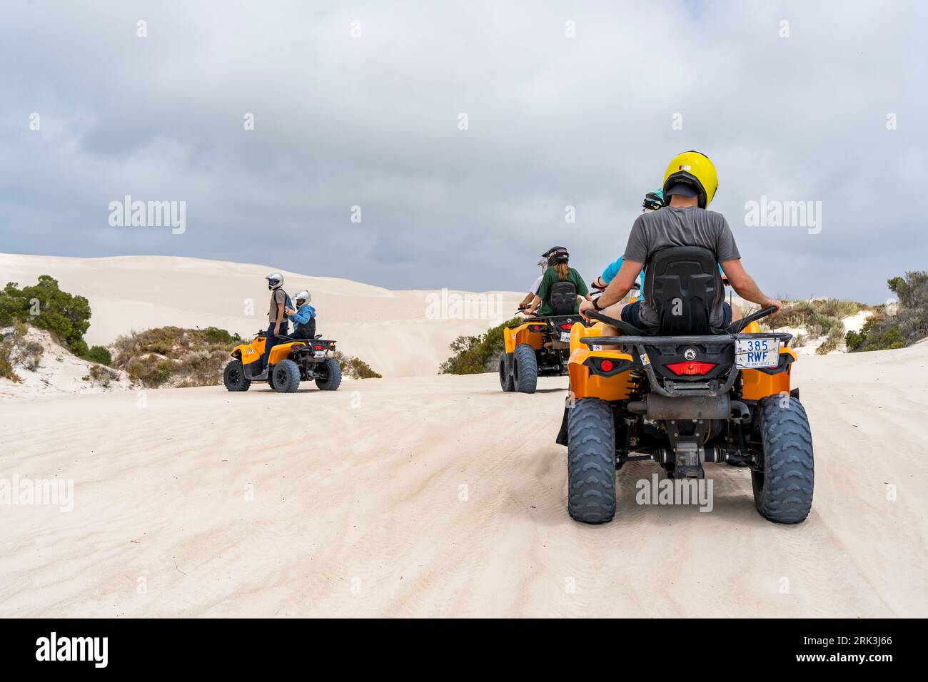Quad biking at Lancelin Sand Dunes, Western Australia Stock Photo - Alamy